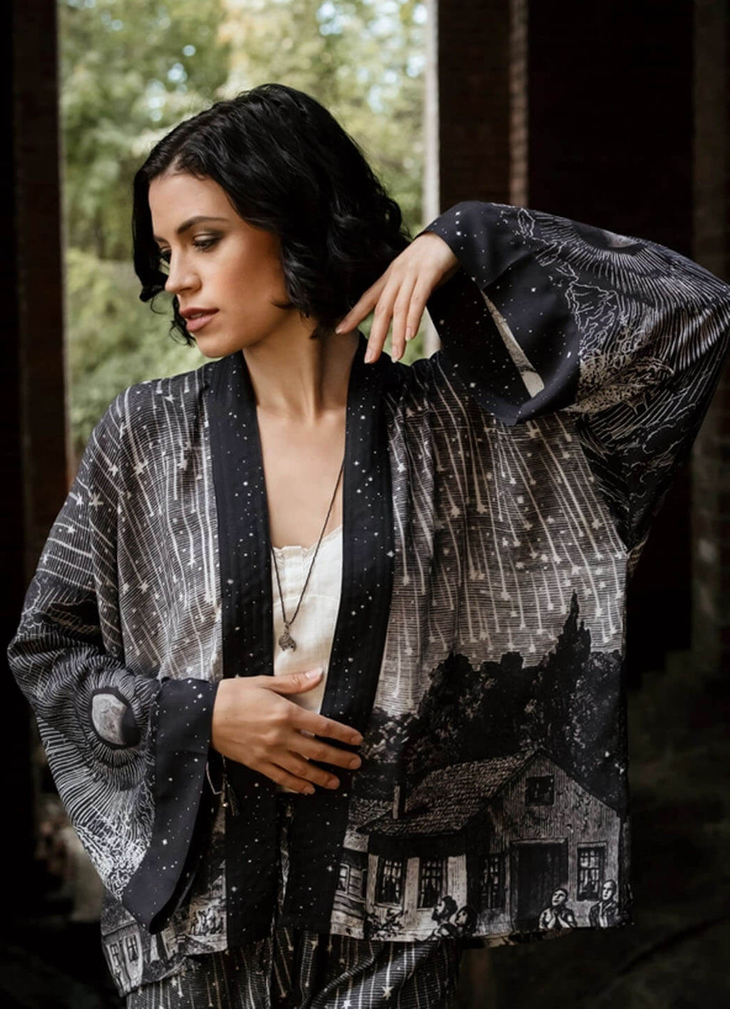 Market of Stars Stargazer Pixie Duster Bamboo Kimono with Falling Star – Details Direct