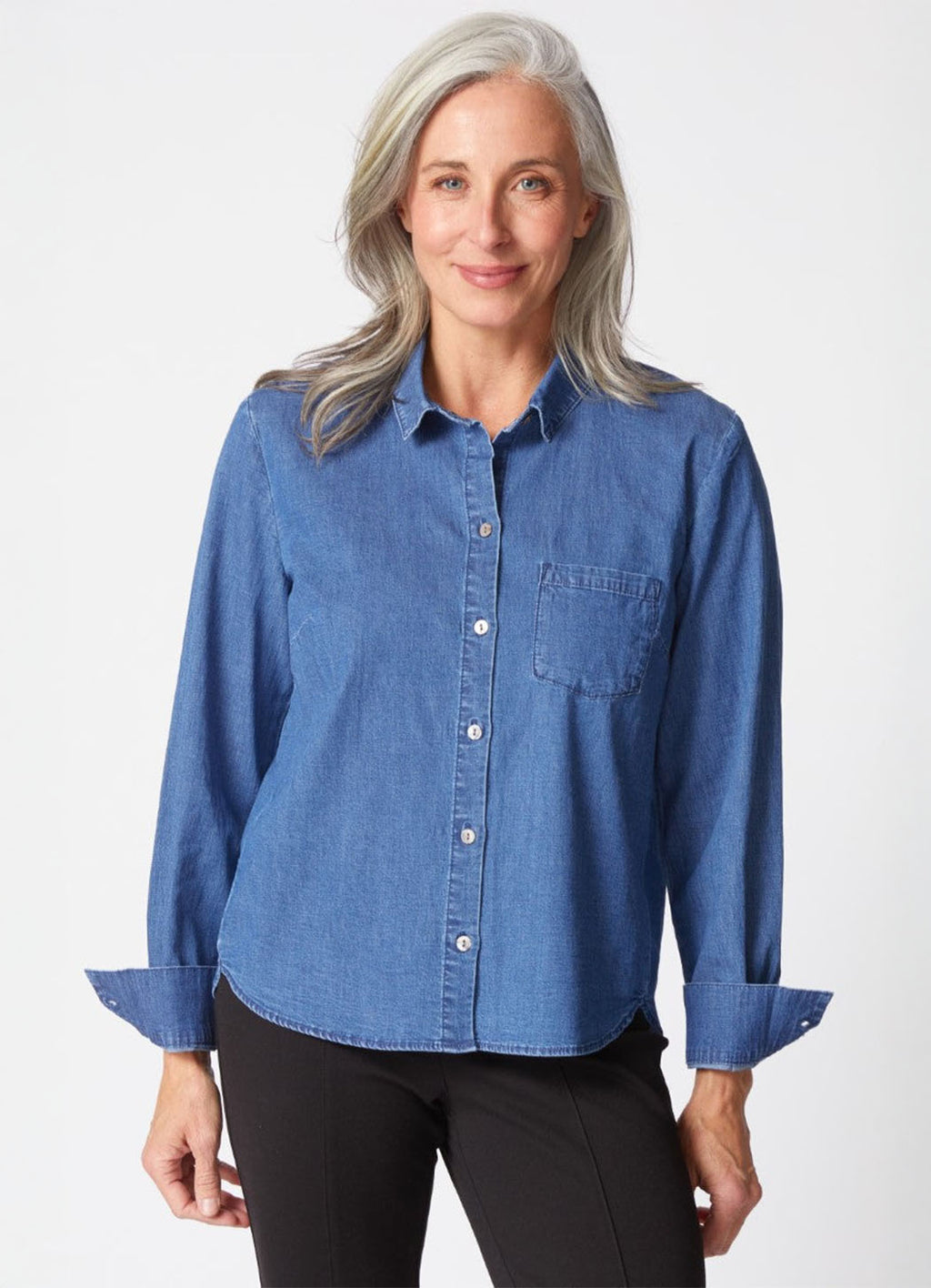 Habitat Perfect Travel Denim Shaped Hem Shirt – Details Direct